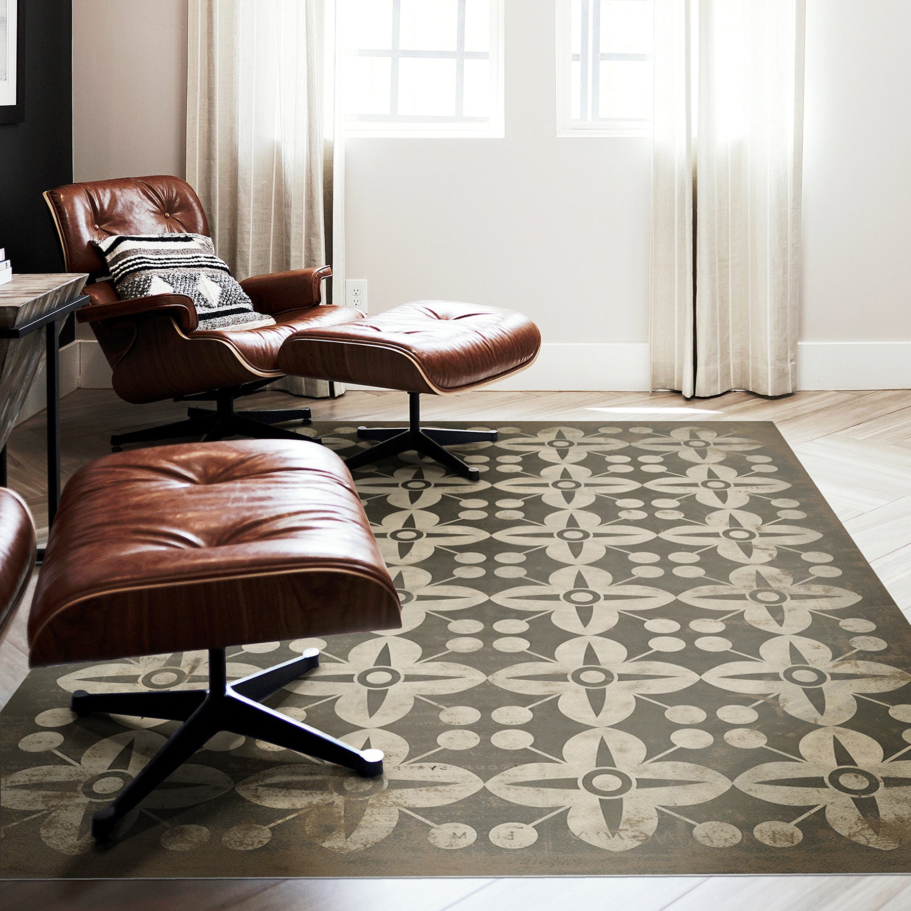 Vintage Vinyl Floorcloth Mats (Pattern 03 There's no place like Home ...