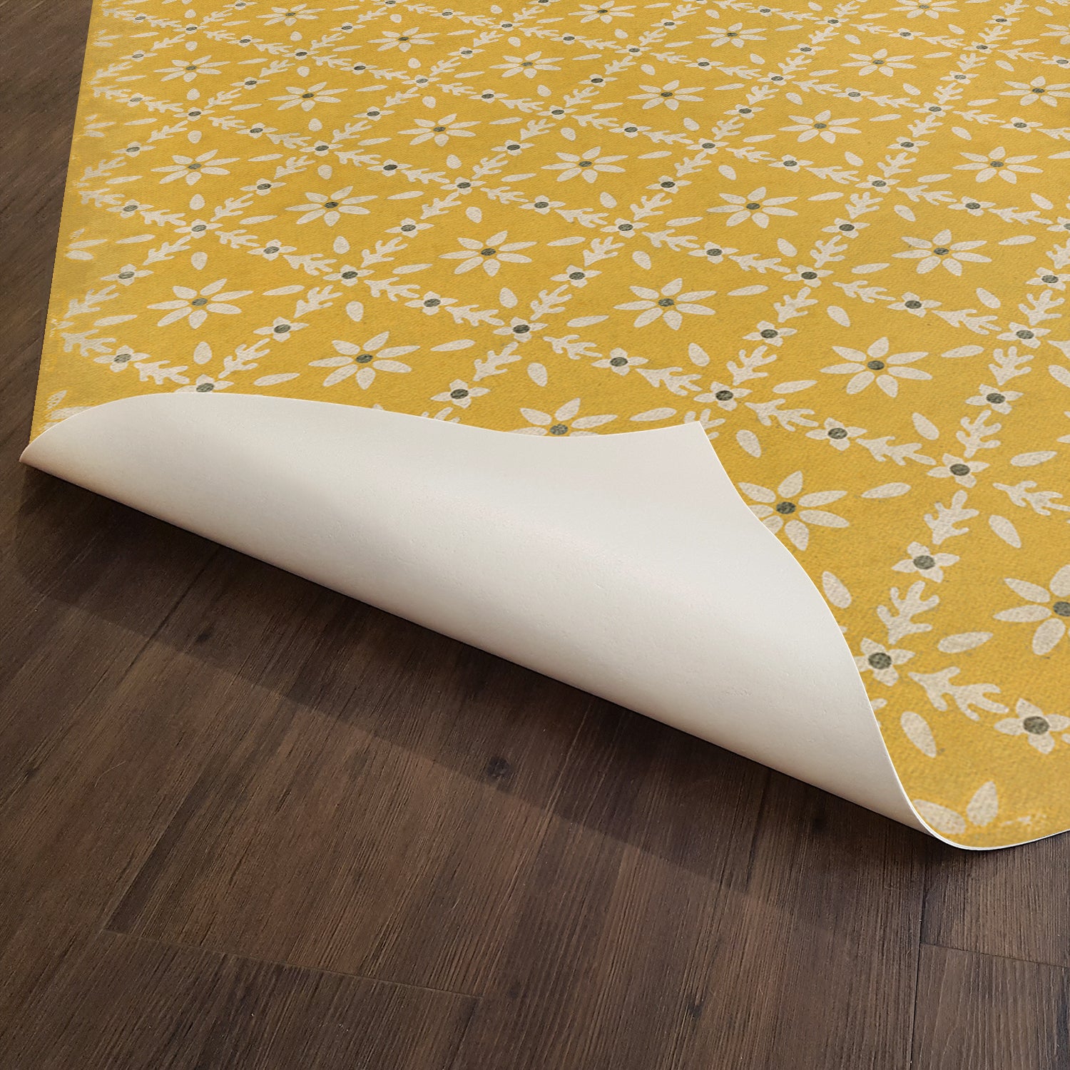 Vintage Vinyl Floorcloth Rug (Williamsburg -Naturalist - Byrd) – Hudson ...