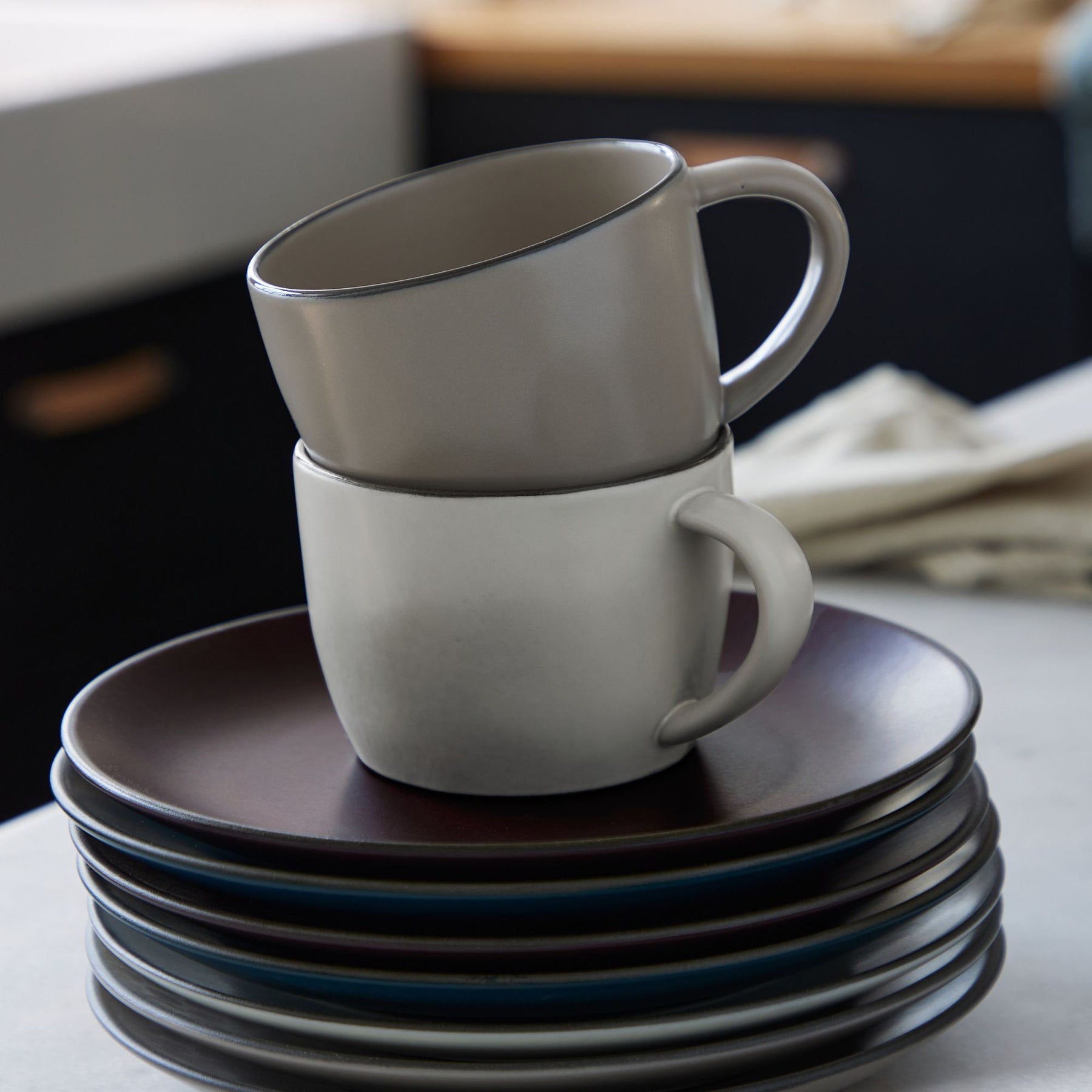 Costa Nova Stacked Organic Fine Stoneware Dinnerware (Salt White ...