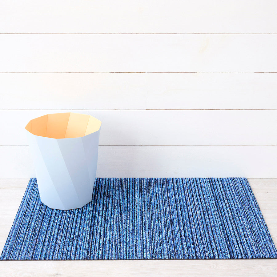 Chilewich Skinny Stripe Shag Floor Mats (Ocean) – Hudson & Vine