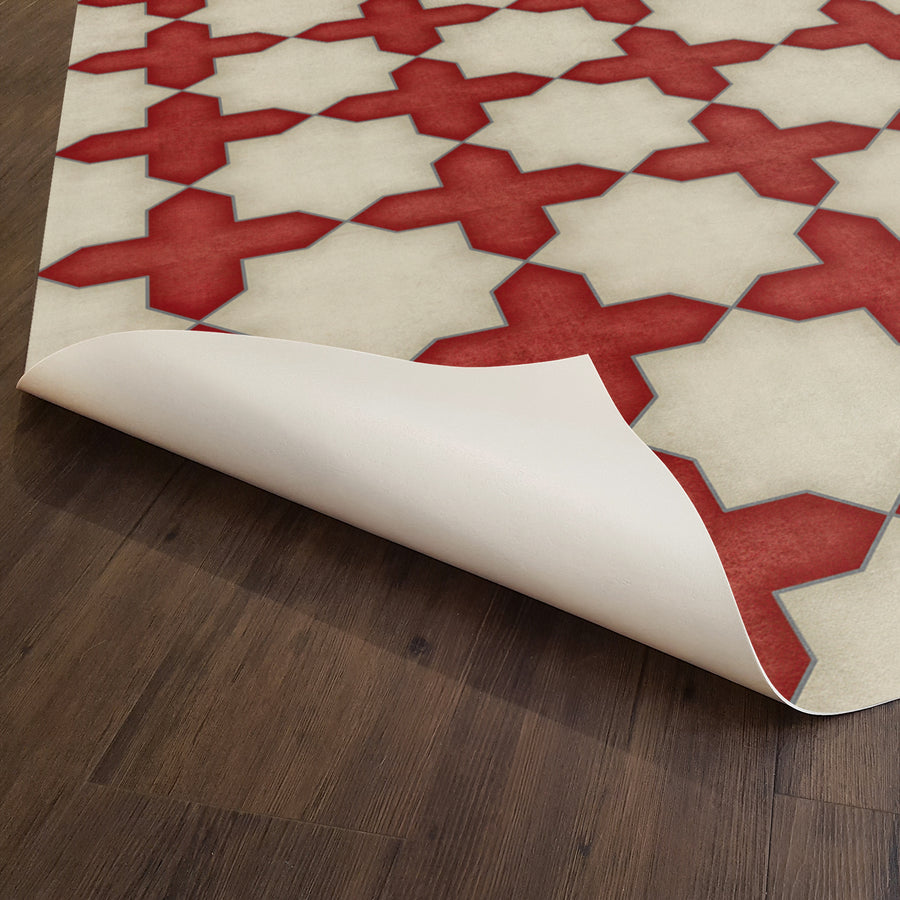 Vintage Vinyl Floorcloth Rug (Pattern 23 Dressed in Scarlet) – Hudson ...