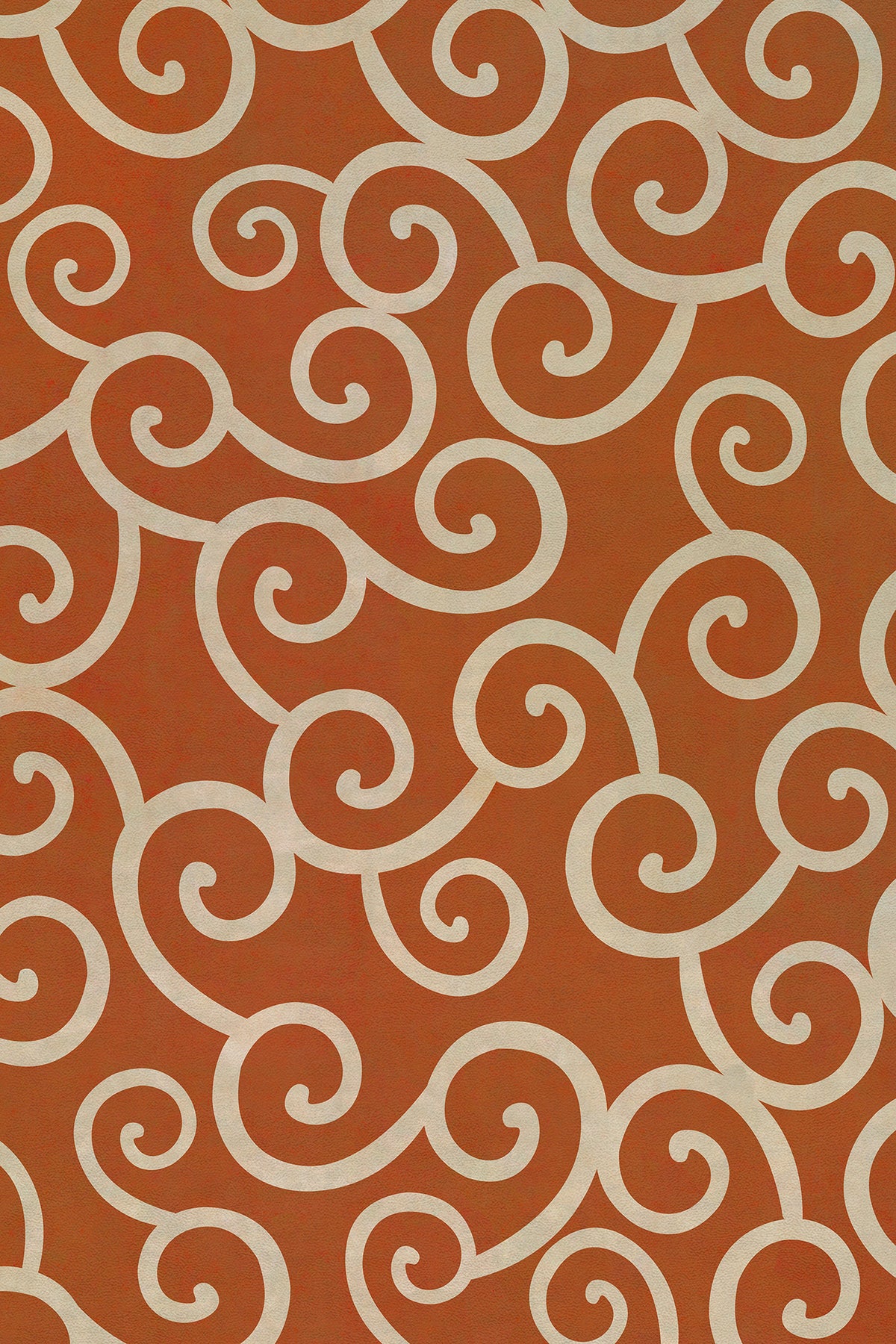 Vintage Vinyl Floorcloth Rug (Pattern 04 Captain Nemo) (Lightly Distre ...