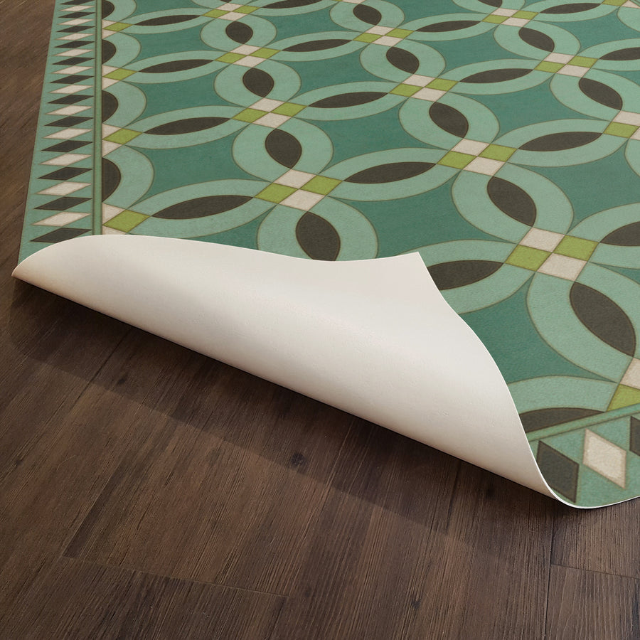 Vintage Vinyl Floorcloth Rug (American Folk Art Museum - Wedding Ring ...