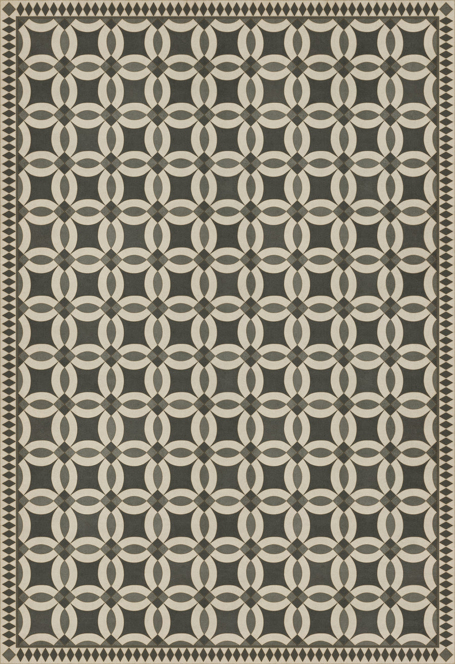 Vintage Vinyl Floorcloth Rug (American Folk Art Museum - Wedding Ring ...