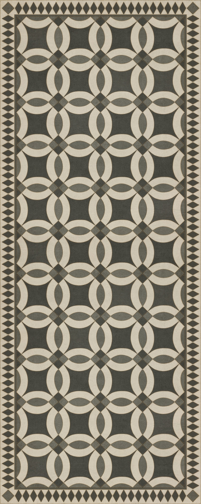 Vintage Vinyl Floorcloth Rug (American Folk Art Museum - Wedding Ring ...