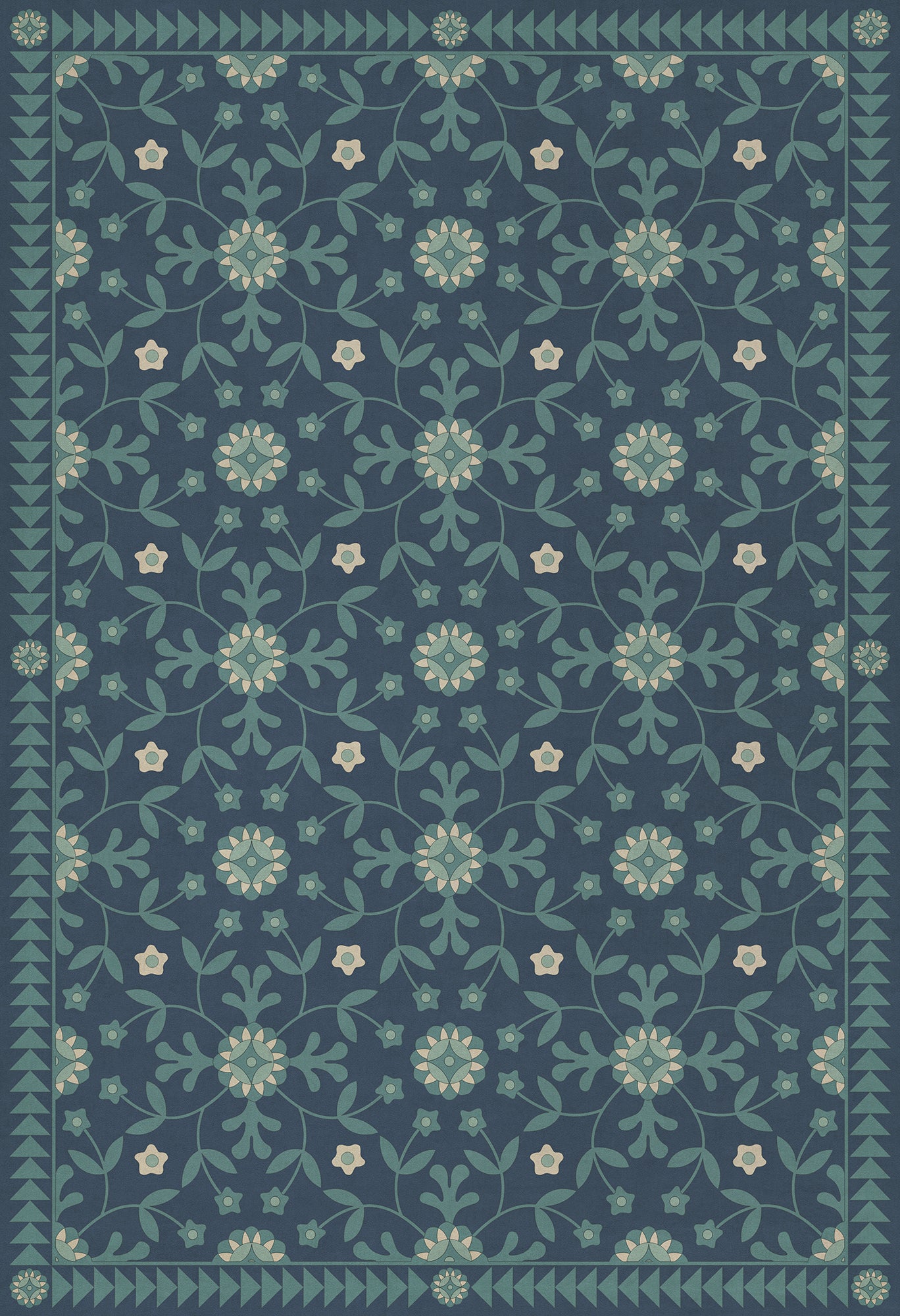 Vintage Vinyl Floorcloth Rug (Folk Art Museum - Whig Rose – Going Beyo ...