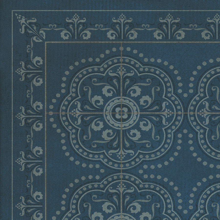 Vintage Vinyl Floorcloth Rug (Pattern 28 Blue Bandana) – Hudson & Vine