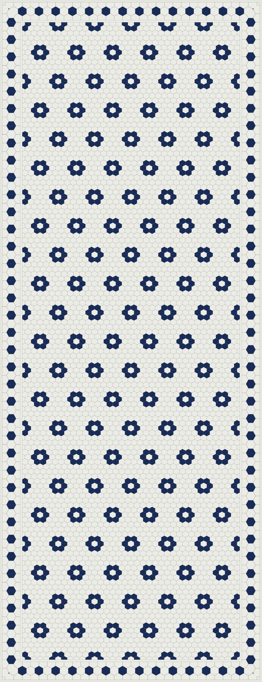 Adama Vinyl Floor Rug (Aster Blue Tile Border) – Hudson & Vine