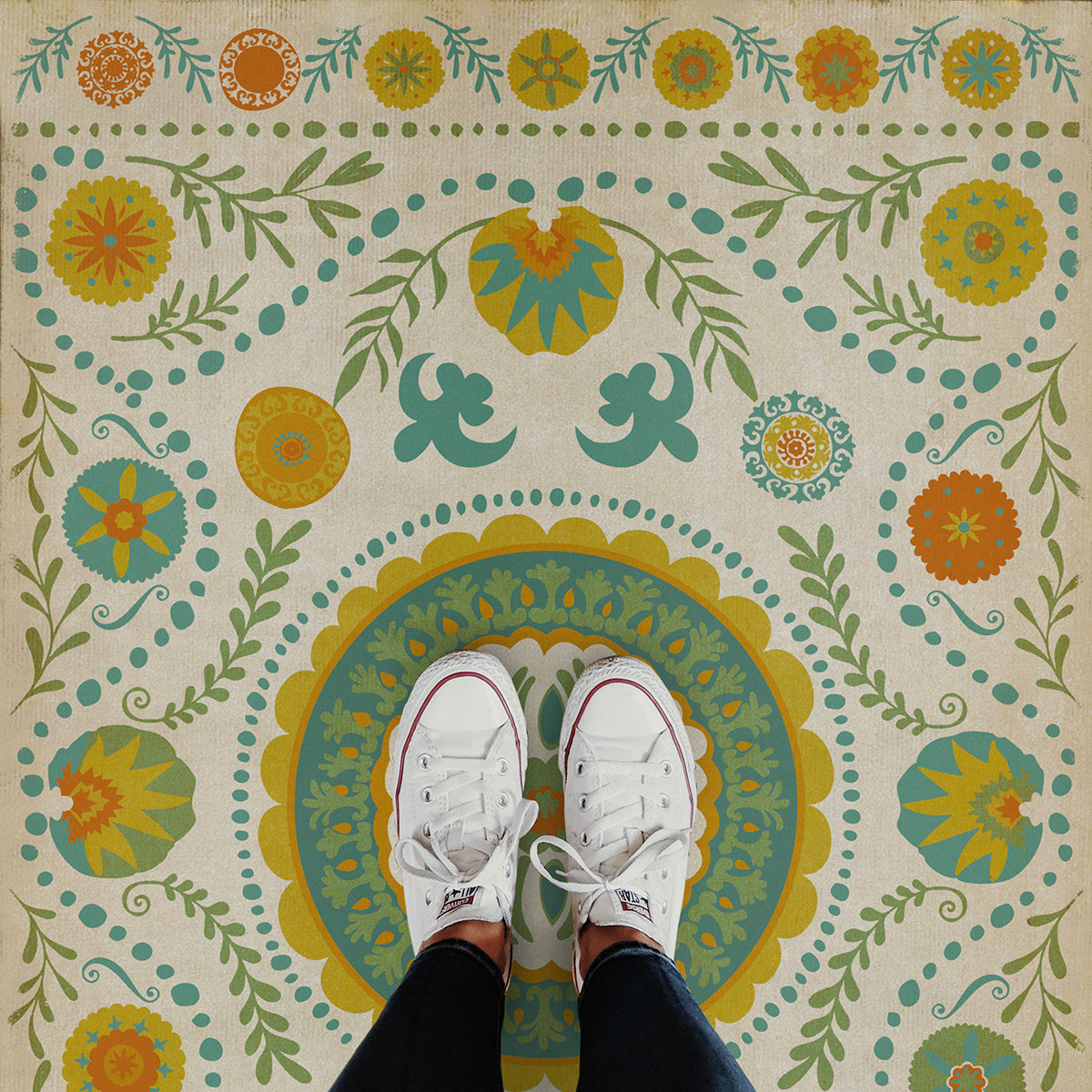 Vintage Vinyl Floorcloth Rug (Pattern 38 Summer) – Hudson & Vine