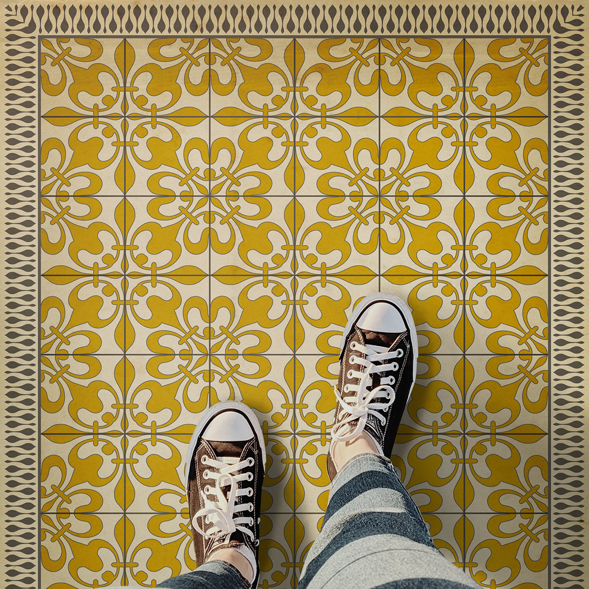 Vintage Vinyl Floorcloth Rug (Pattern 55 The Last Straw) – Hudson & Vine