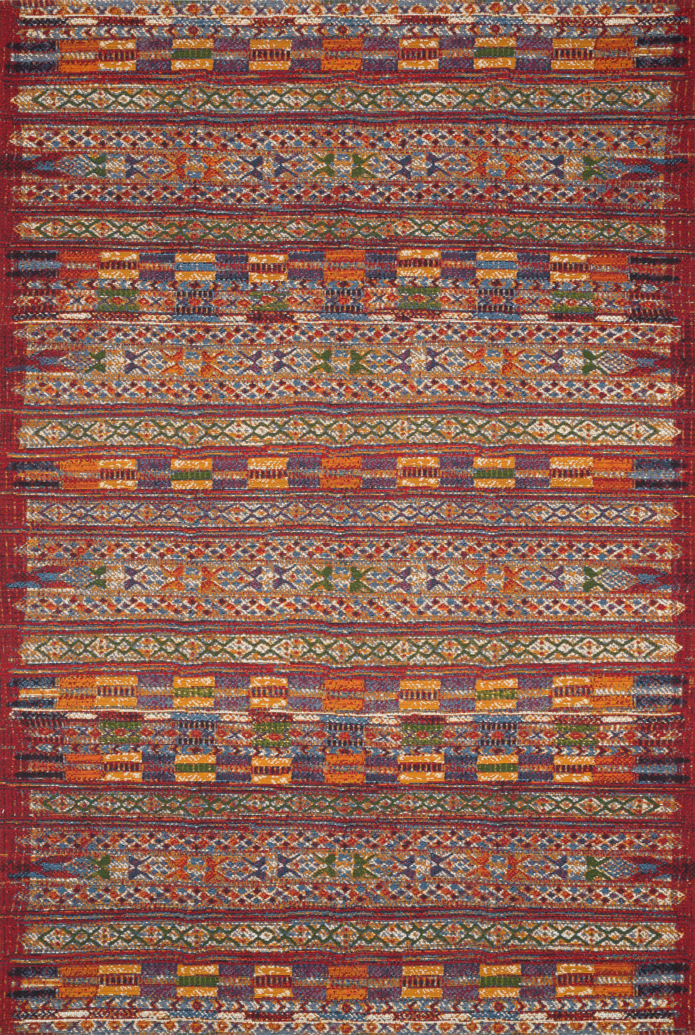 Loloi Mika Red / Multi Indoor/Outdoor Accent Rug (MIK-09) – Hudson & Vine