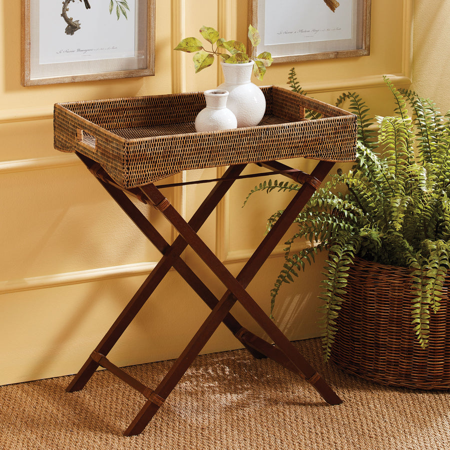 Burma Rattan Butler Tray Table – Hudson & Vine
