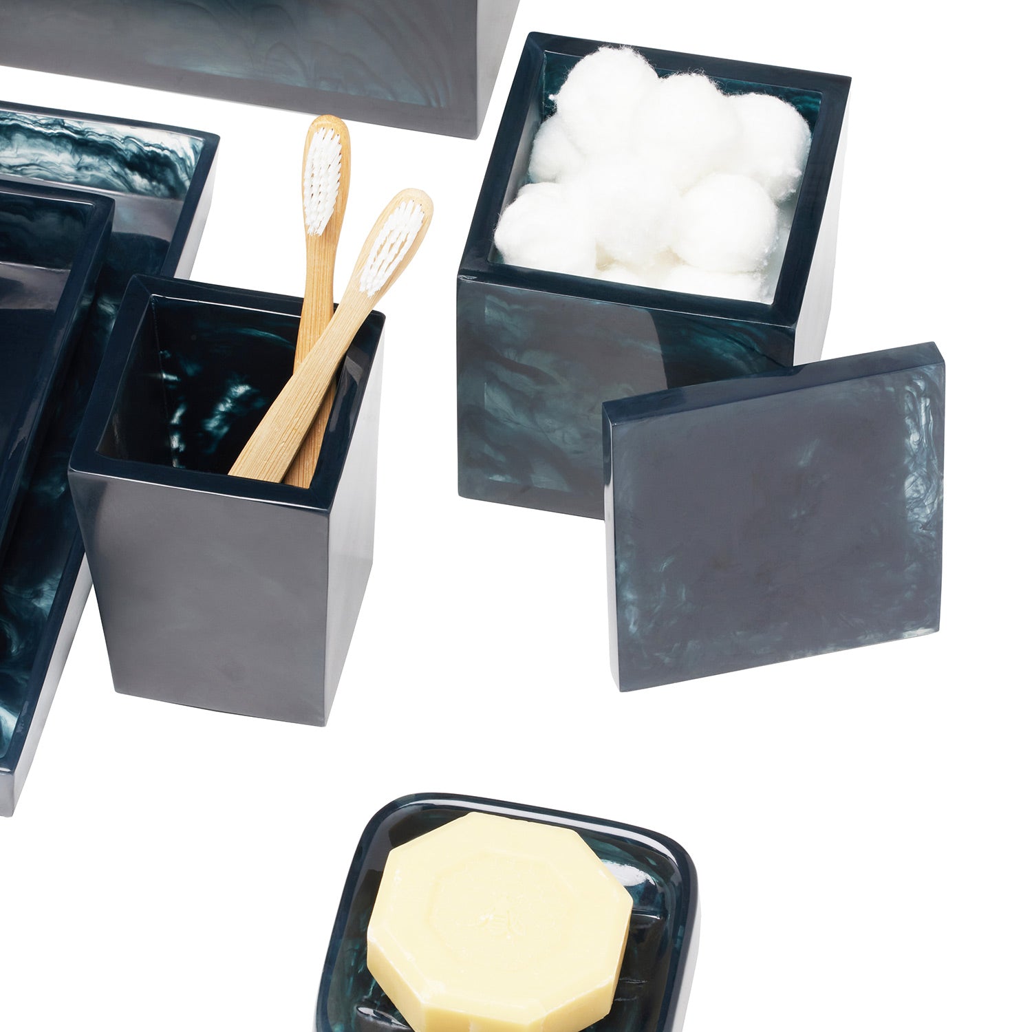 Abiko Translucent Cast Resin Bathroom Accessories (Dark Teal) – Hudson ...