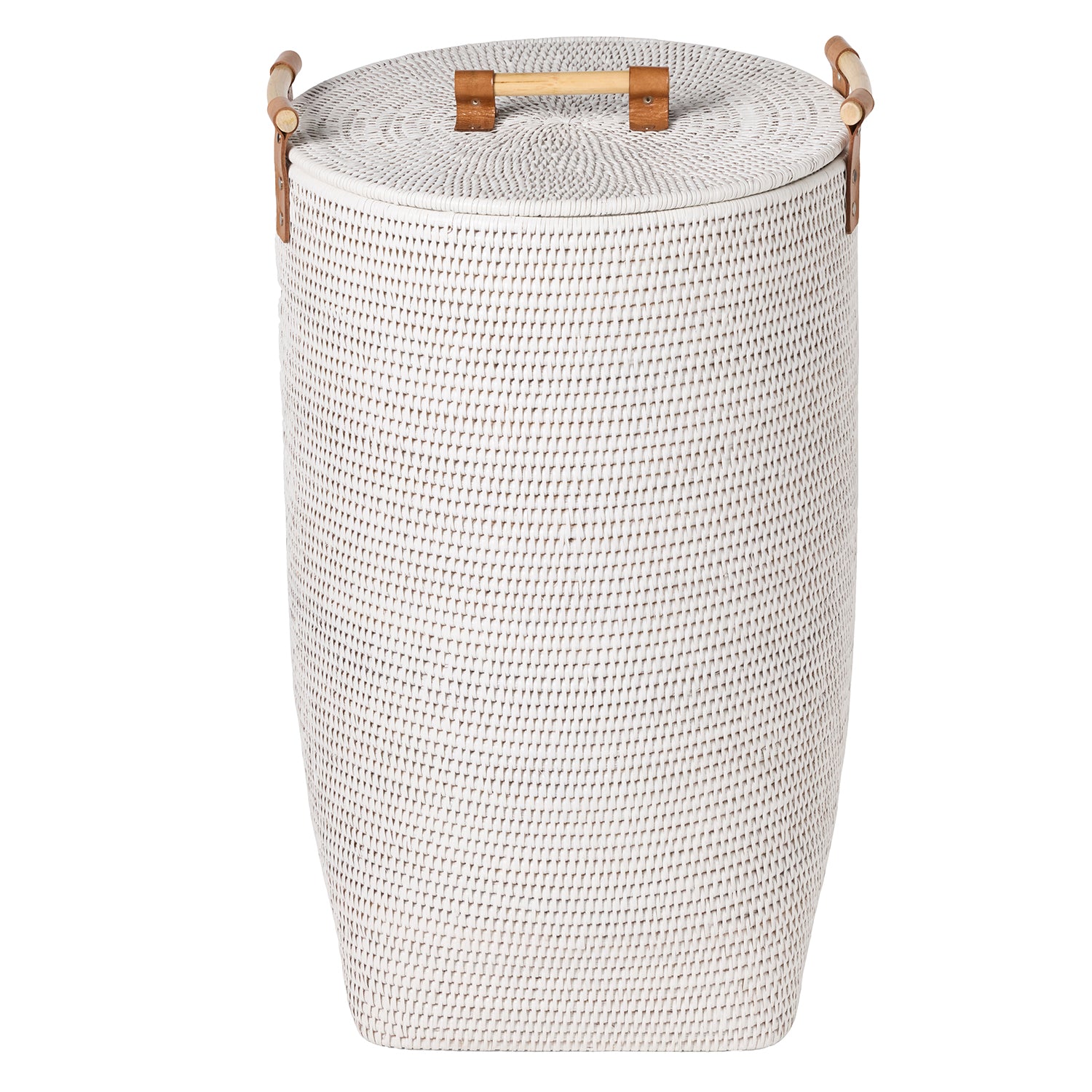 Antalya White Rattan Hamper (Large) – Hudson & Vine