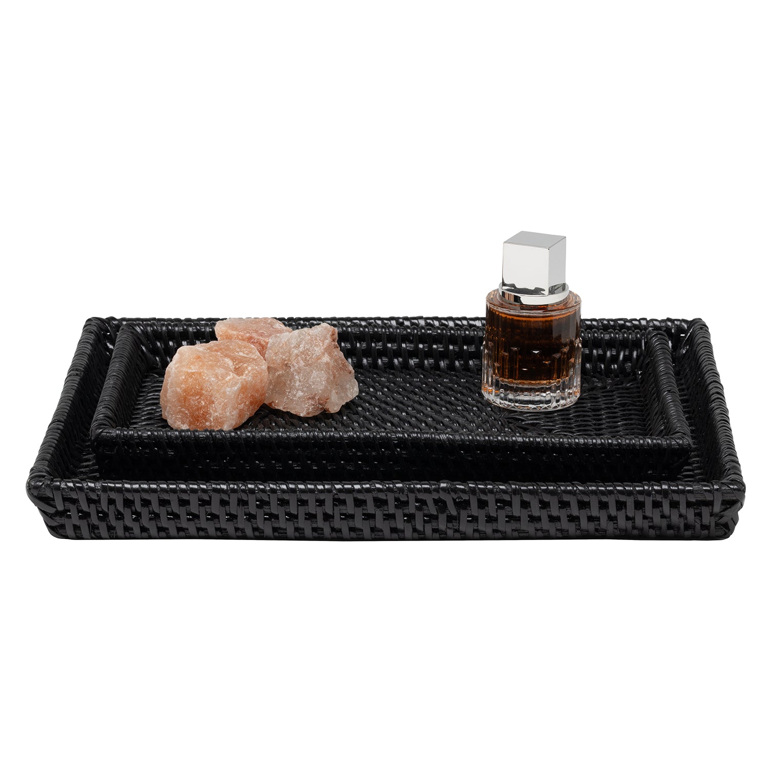 Dalton Rattan Nested Trays Set/2 (True Black) – Hudson & Vine