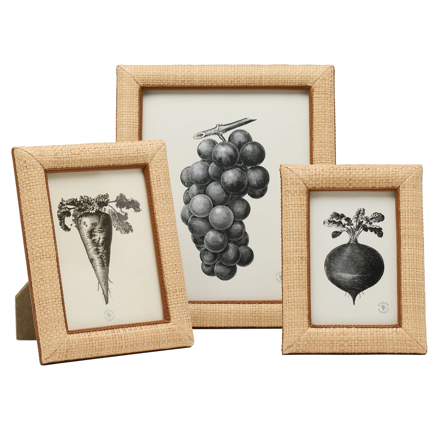 Hanford Natural Raffia/Saddle Leather Picture Frame – Hudson & Vine