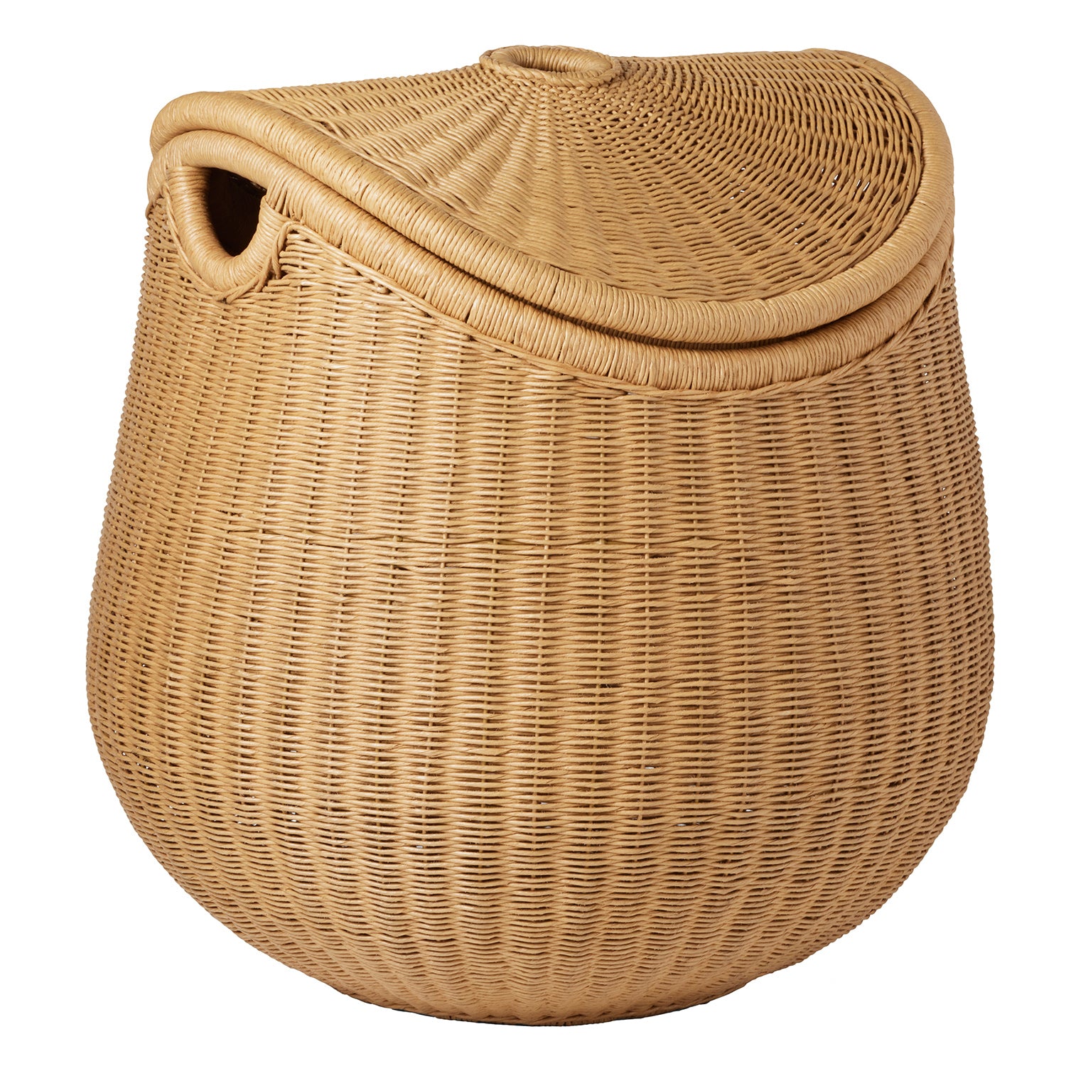 Kigali Natural Rattan Round Hamper w/ Lid (Small) – Hudson & Vine