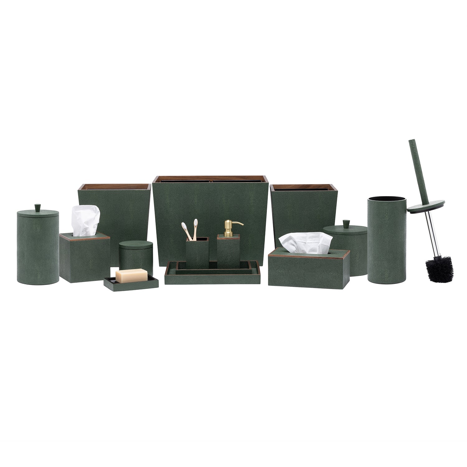 Manchester Faux Shagreen Bathroom Accessories (Juniper) – Hudson & Vine