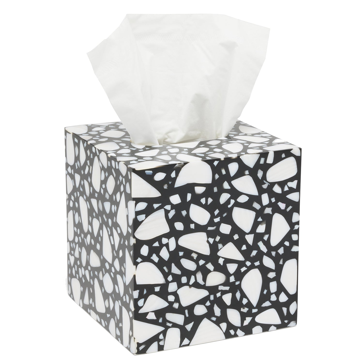 Remini Black Resin/White Shell Tissue Box Cover – Hudson & Vine