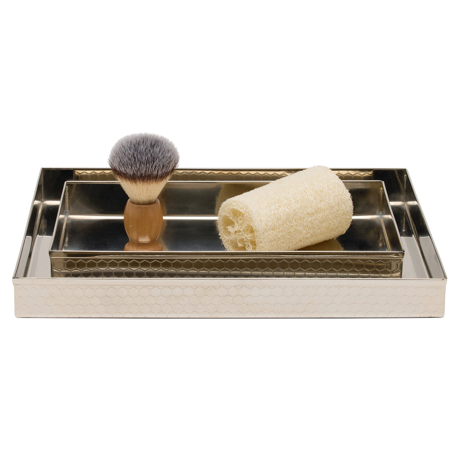 Temara Honeycomb Textured Stainless Steel Bathroom Accessories (Shiny – Hudson & Vine