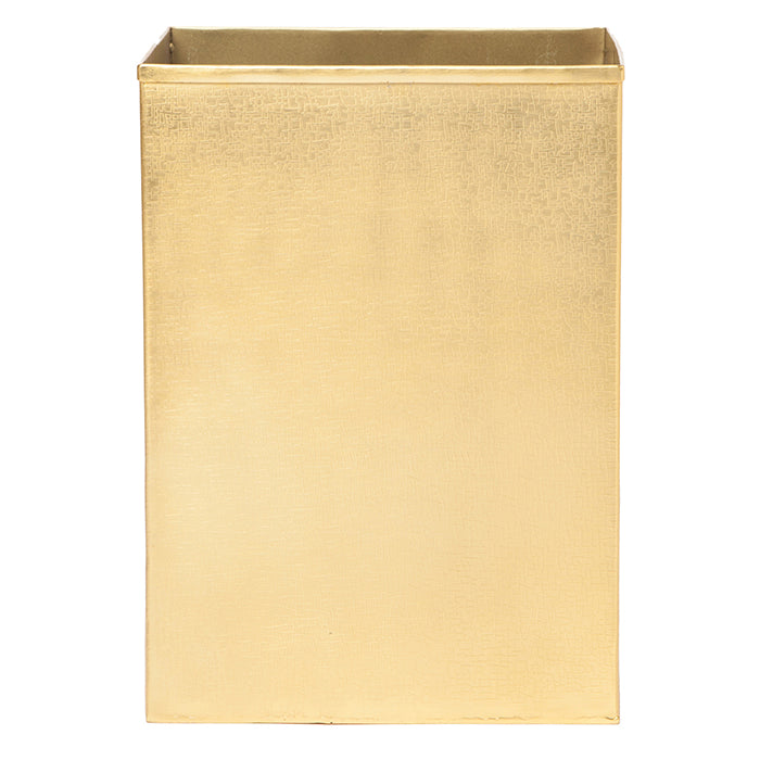Tiset Gold Etched Stainless Steel Square Wastebasket – Hudson & Vine
