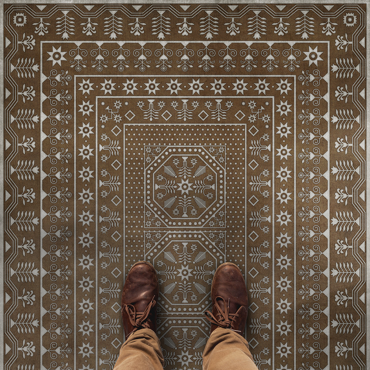 Vintage Vinyl Floorcloth Rug (American Folk Art Museum - Embroidery ...