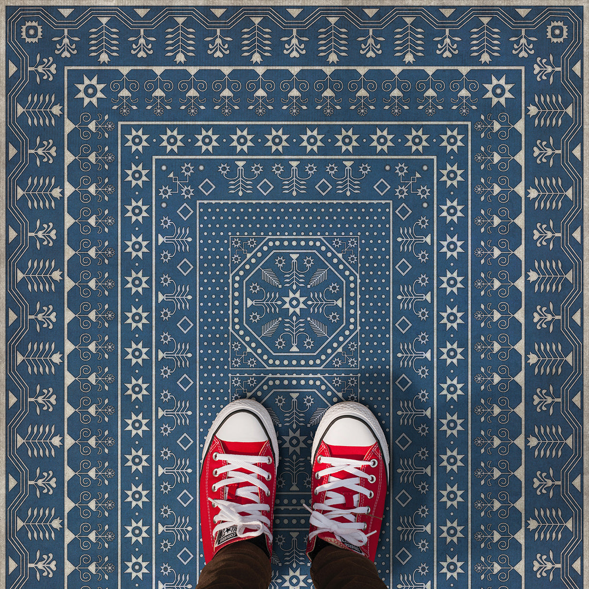 Vintage Vinyl Floorcloth Rug (American Folk Art Museum - Embroidery ...