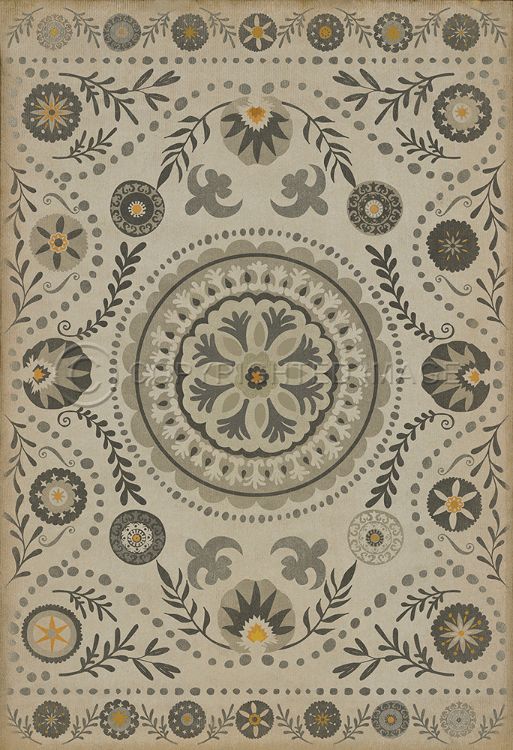 Vintage Vinyl Floorcloth Rug (Pattern 38 je pense) – Hudson & Vine