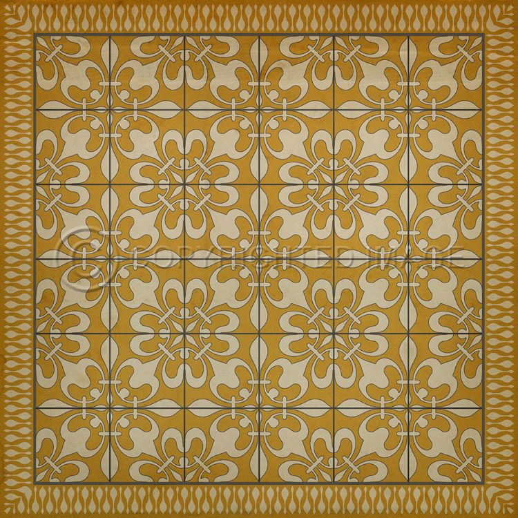 Vintage Vinyl Floorcloth Mats (Pattern 55 Busy As A Bee)