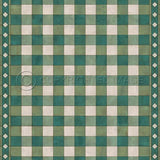 Vintage Vinyl Floorcloth Mat (Williamsburg -Gingham Tile - Green)