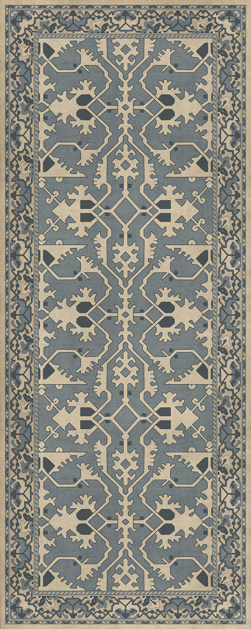 Vintage Vinyl Floorcloth Mat (Williamsburg - Lotto Ushak - At The Twil ...