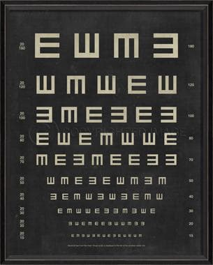 Eye Chart - Tumbling E Framed Print 30" x 24" – Hudson & Vine