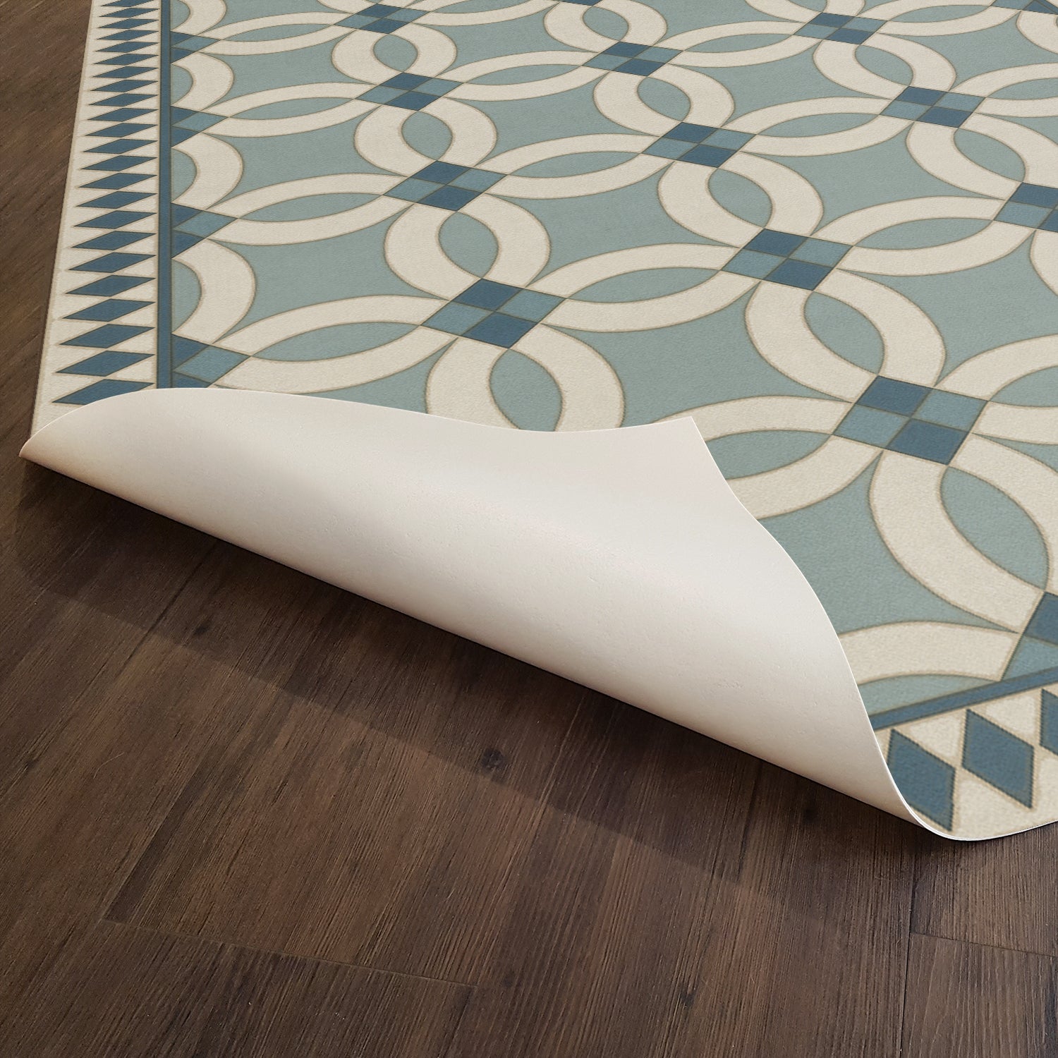 Vintage Vinyl Floorcloth Rug (American Folk Art Museum - Wedding Ring ...