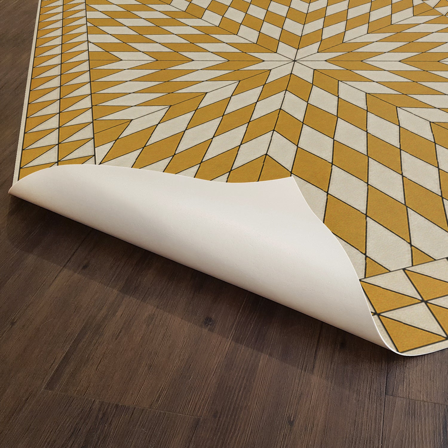 Vintage Vinyl Floorcloth Mat (American Folk Art Museum - Sunburst - Th ...