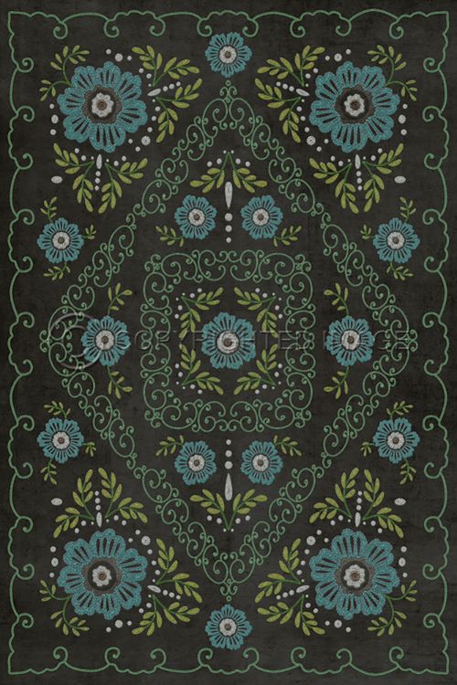 Vintage Vinyl Floorcloth Mat (Classic Pattern 69 A Mere Formality ...