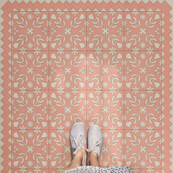 Vintage Vinyl Floorcloth Mats (American Folk Art Museum - Floral Quilt ...