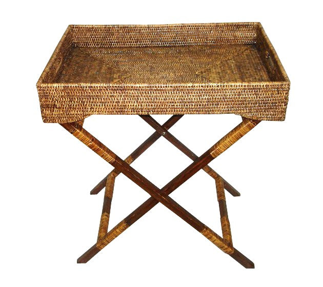 Rattan Butler Rectangular Tray with Stand – Hudson & Vine