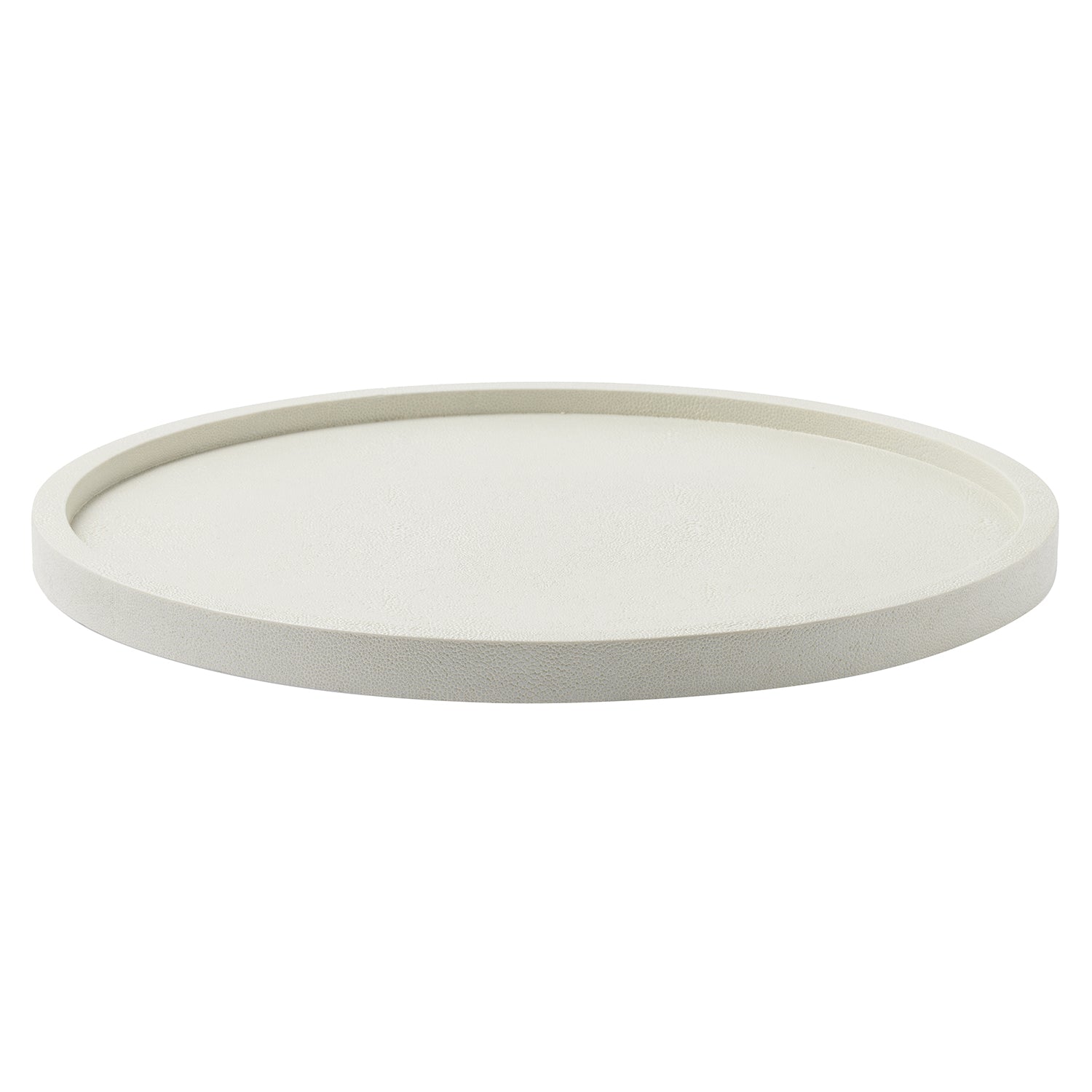 Calvin Realistic Faux Shagreen Lazy Susan 18"D (Blanc) – Hudson & Vine