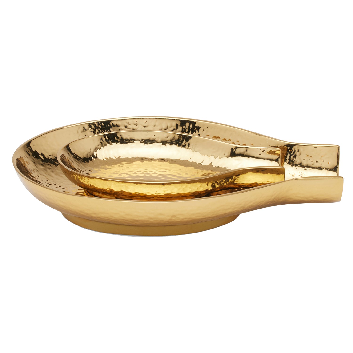 Xena 2-Piece Shiny Gold Hammered Brass Spoon Rests – Hudson & Vine