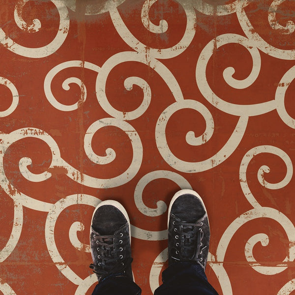 Spicher and Company Vintage Vinyl Floorcloth Mats (Pattern 4 Captain N