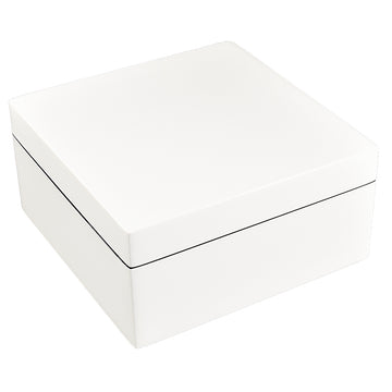 Lacquer Square Hinged Box 8x8 (White) – Hudson & Vine