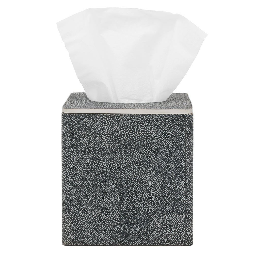 Bradford Faux Shagreen Tissue Box (Cool Gray/Silver) – Hudson & Vine