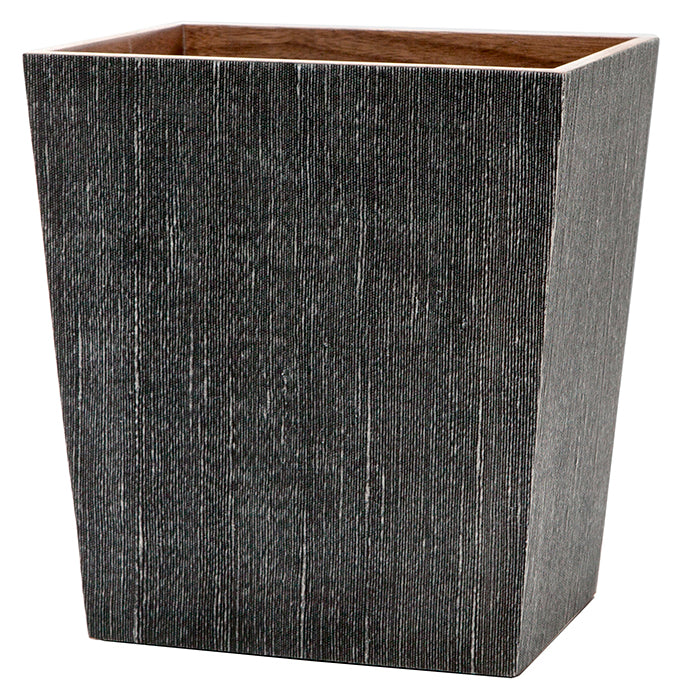 Bruges Faux Silk Rectangle Waste Basket (Charcoal) – Hudson & Vine