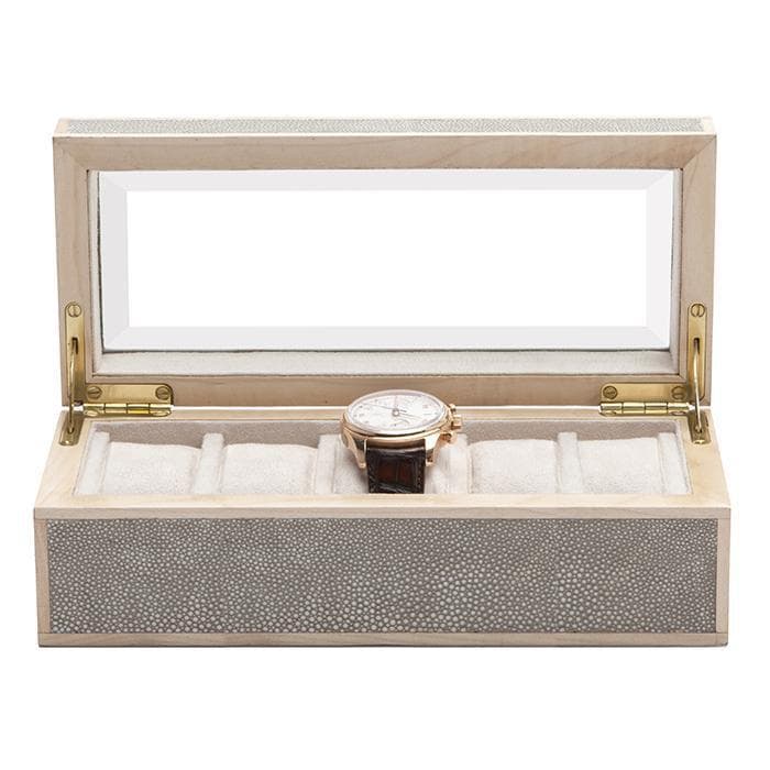 Elmbridge Faux Shagreen 5 Watch Box (Sand) – Hudson & Vine