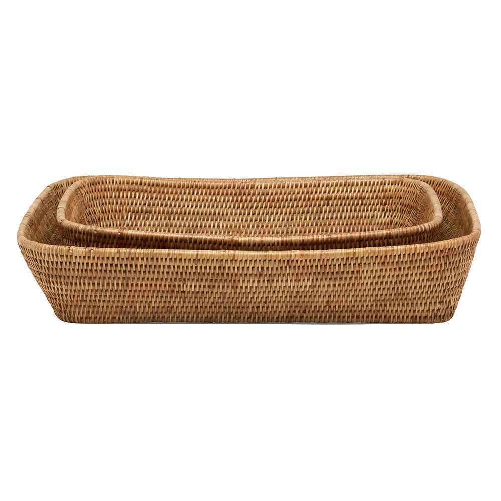 Kazan Natural Rectangular Rattan Nested Baskets Set/2 – Hudson & Vine