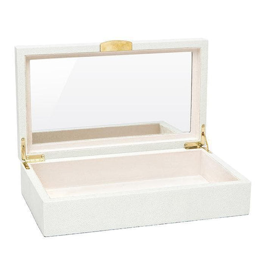 Lucerne Faux Shagreen Rectangle Box (Snow) – Hudson & Vine