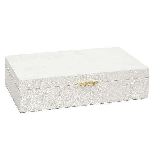 Lucerne Faux Shagreen Rectangle Box (Snow) – Hudson & Vine