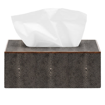 Manchester Faux Shagreen Rectangle Tissue Box (Dark Mushroom) – Hudson ...