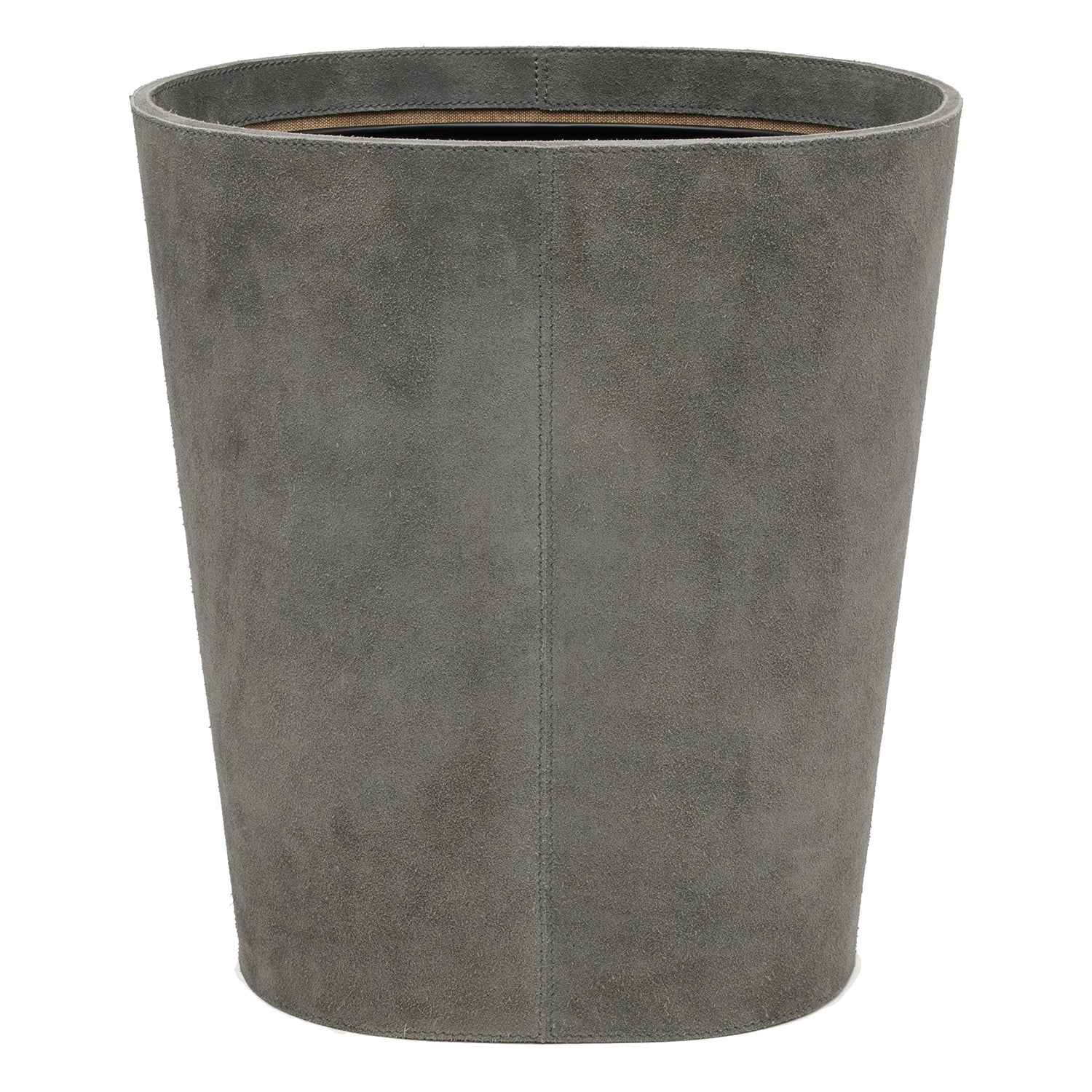 Segovia Suede Leather Oval Wastebasket (Dark Gray) – Hudson & Vine
