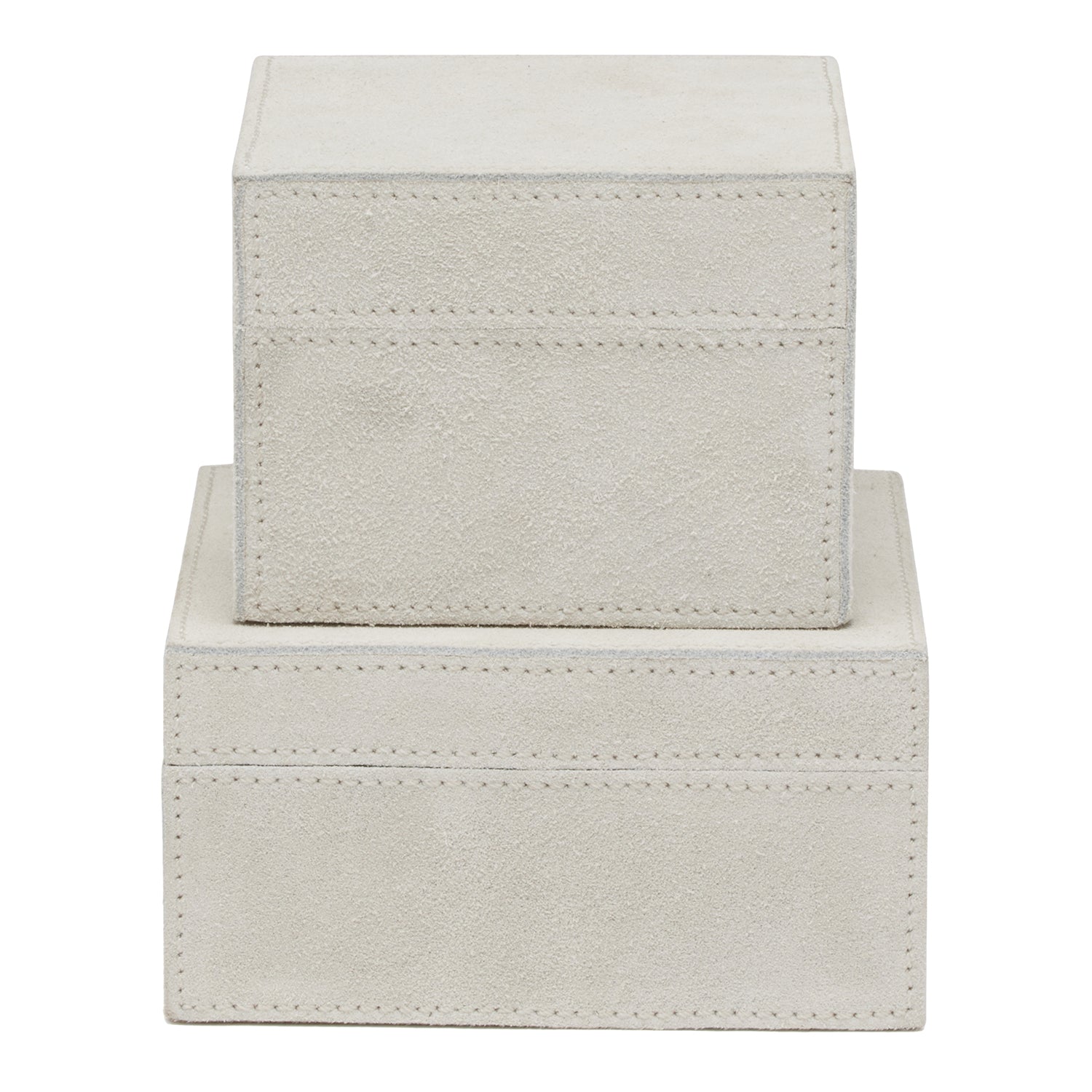 Segovia Suede Leather Square Boxes Set/2 (Light Gray) – Hudson & Vine